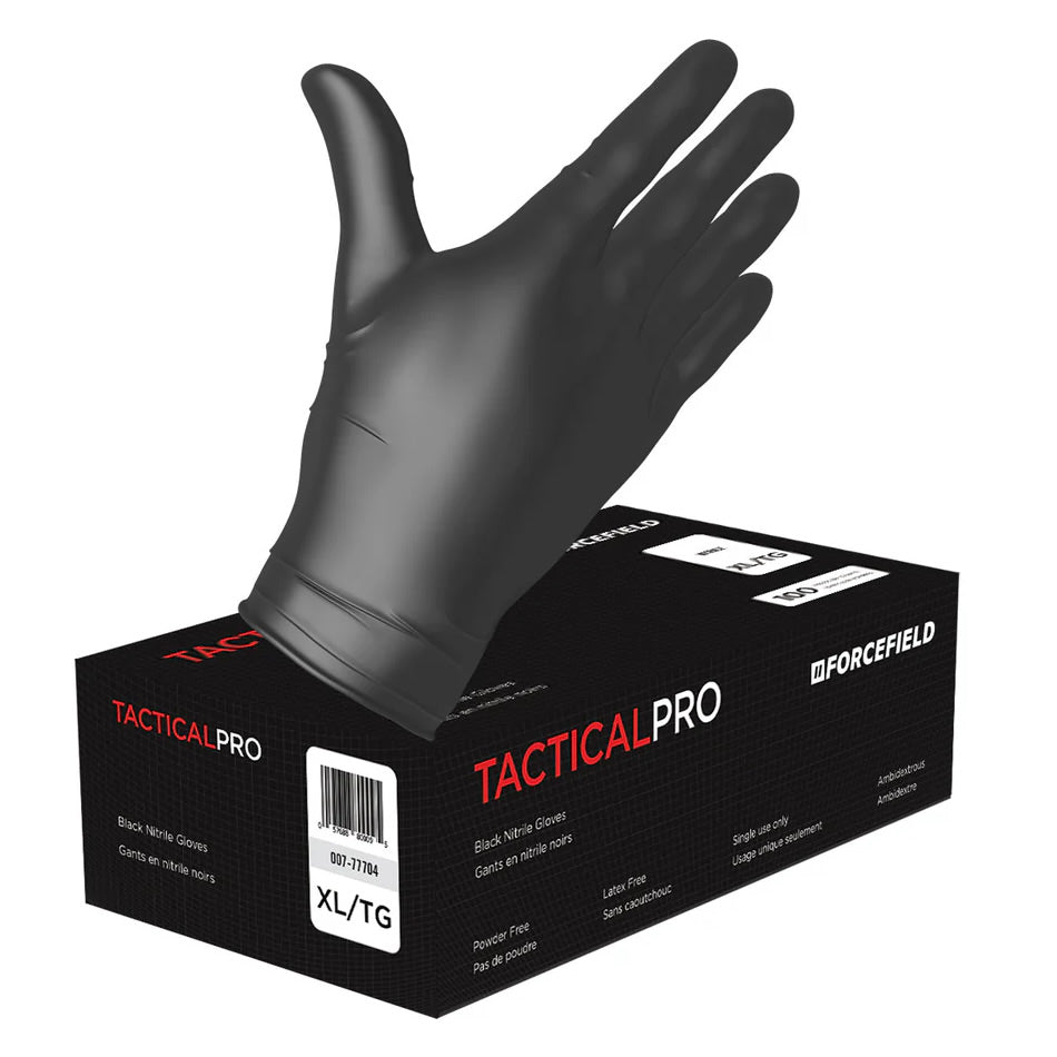 Forcefield Tactical Pro Nitrile Disposable Gloves (Black) - Case of 10 | Martket Health