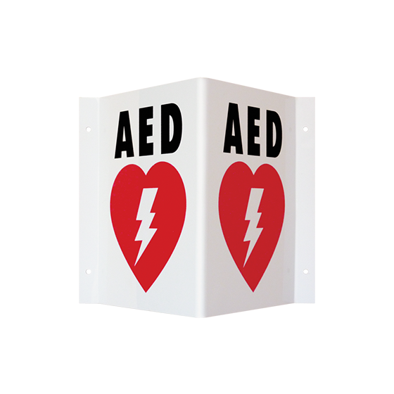 AED Wall Signs (Flat, Triangular or L-Shaped) | Martket Health